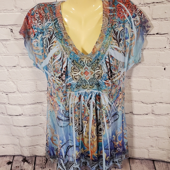 Unity World Wear | Tops | Unity Multi Color Embellished Blouse | Poshmark